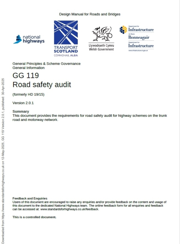 Updated version of DMRB ‘GG 119 Road Safety Audit’ is now released ...